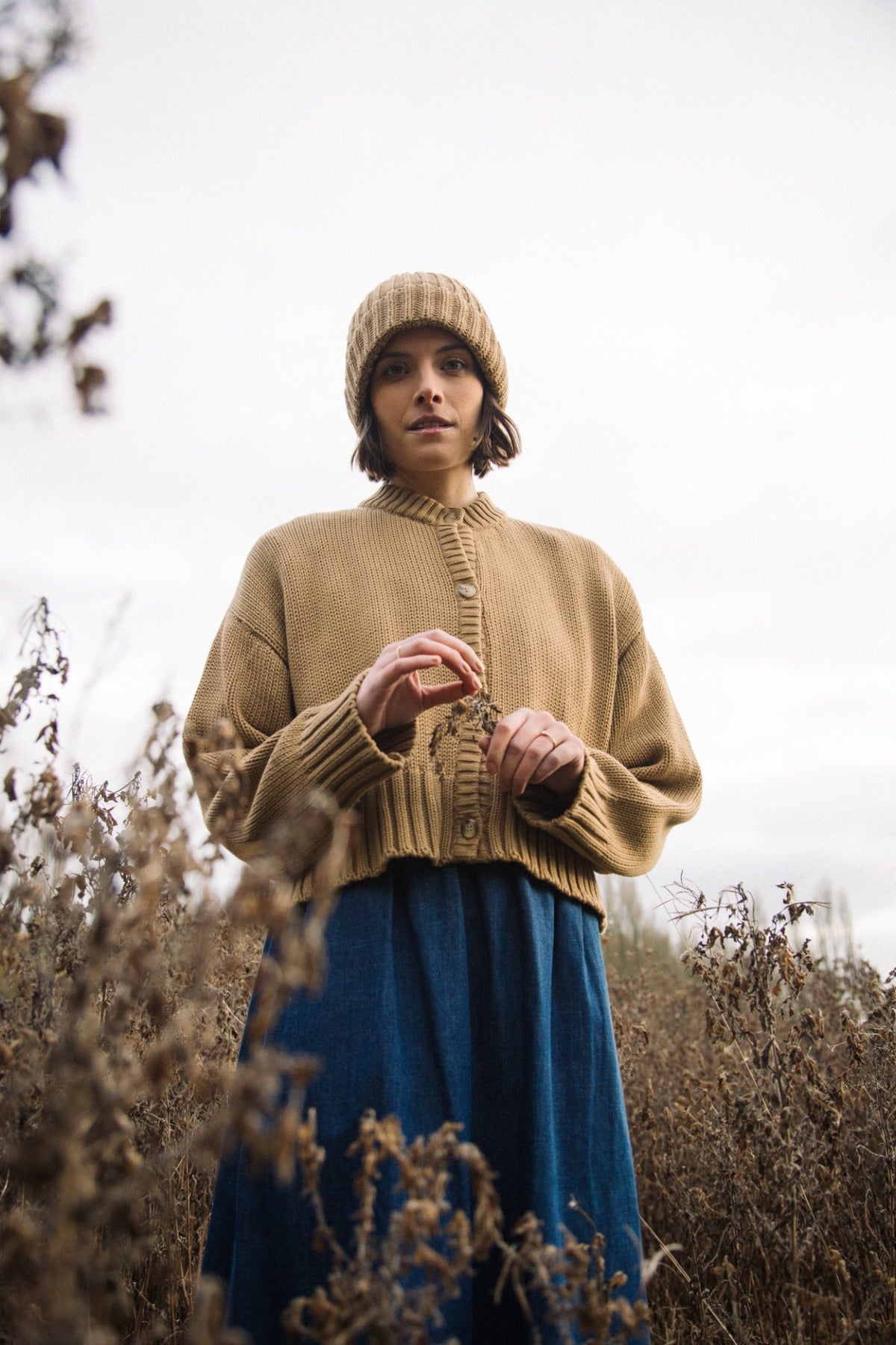 Hisa-Leigh Organic Cotton Denim Skirt in Mid Blue | Beaumont Organic