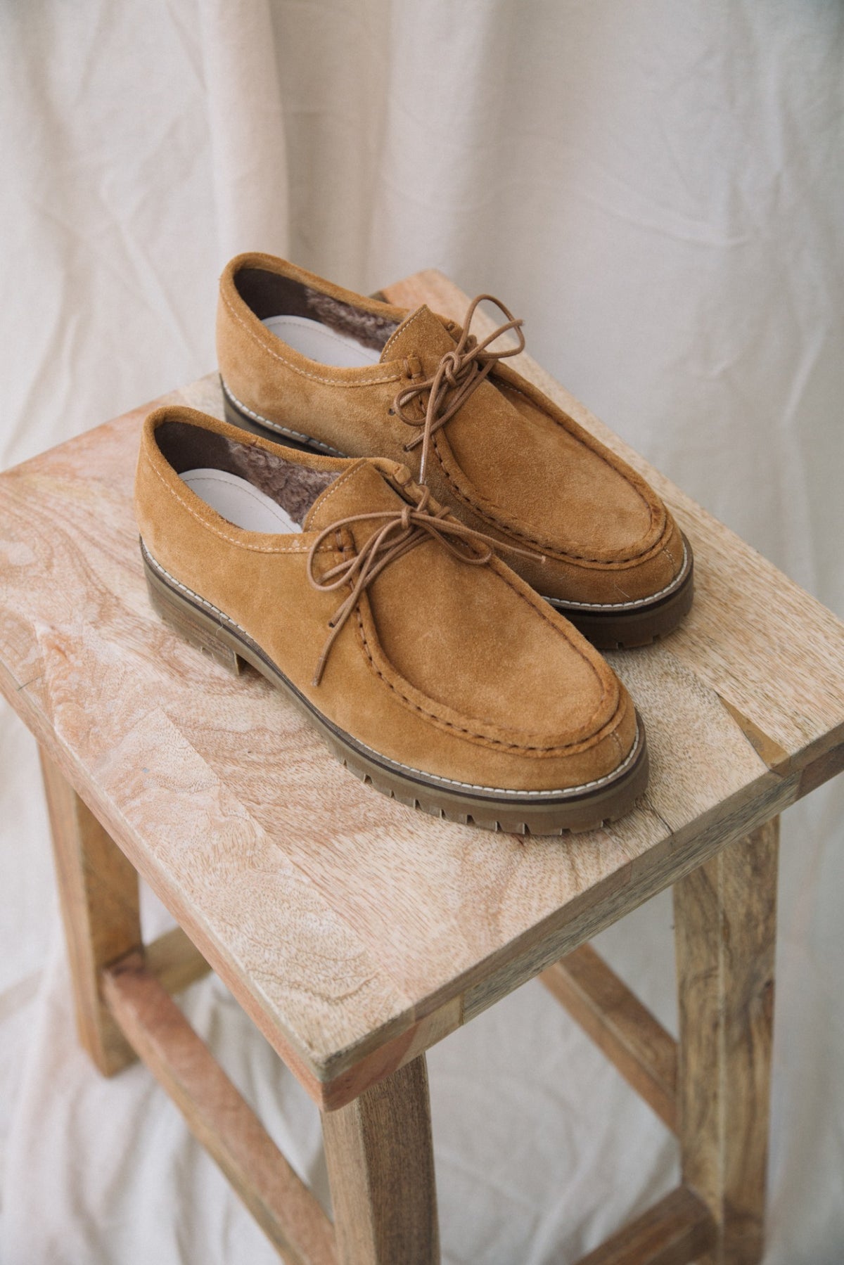 Kutsu-Kate Suede Shoe in Caramel | Beaumont Organic