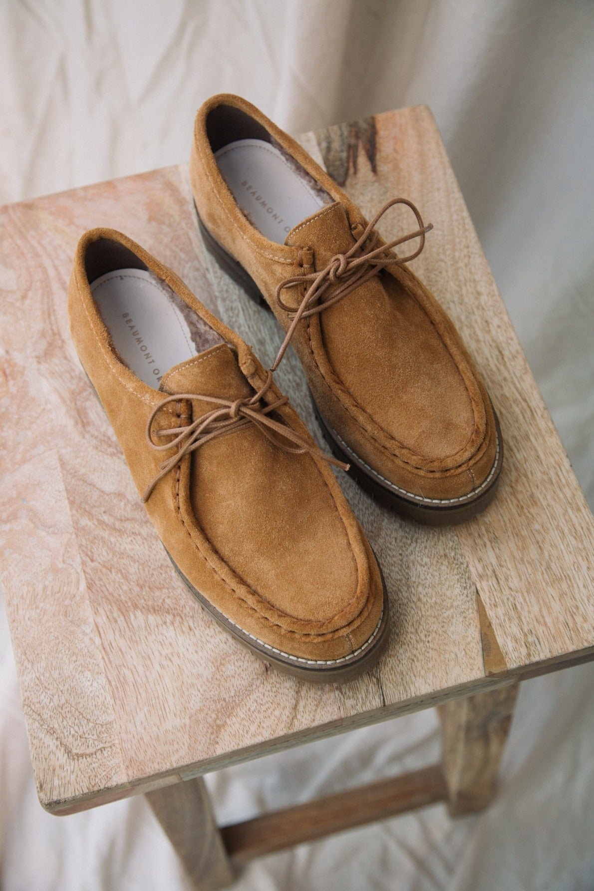 Kutsu-Kate Suede Shoe in Caramel | Beaumont Organic
