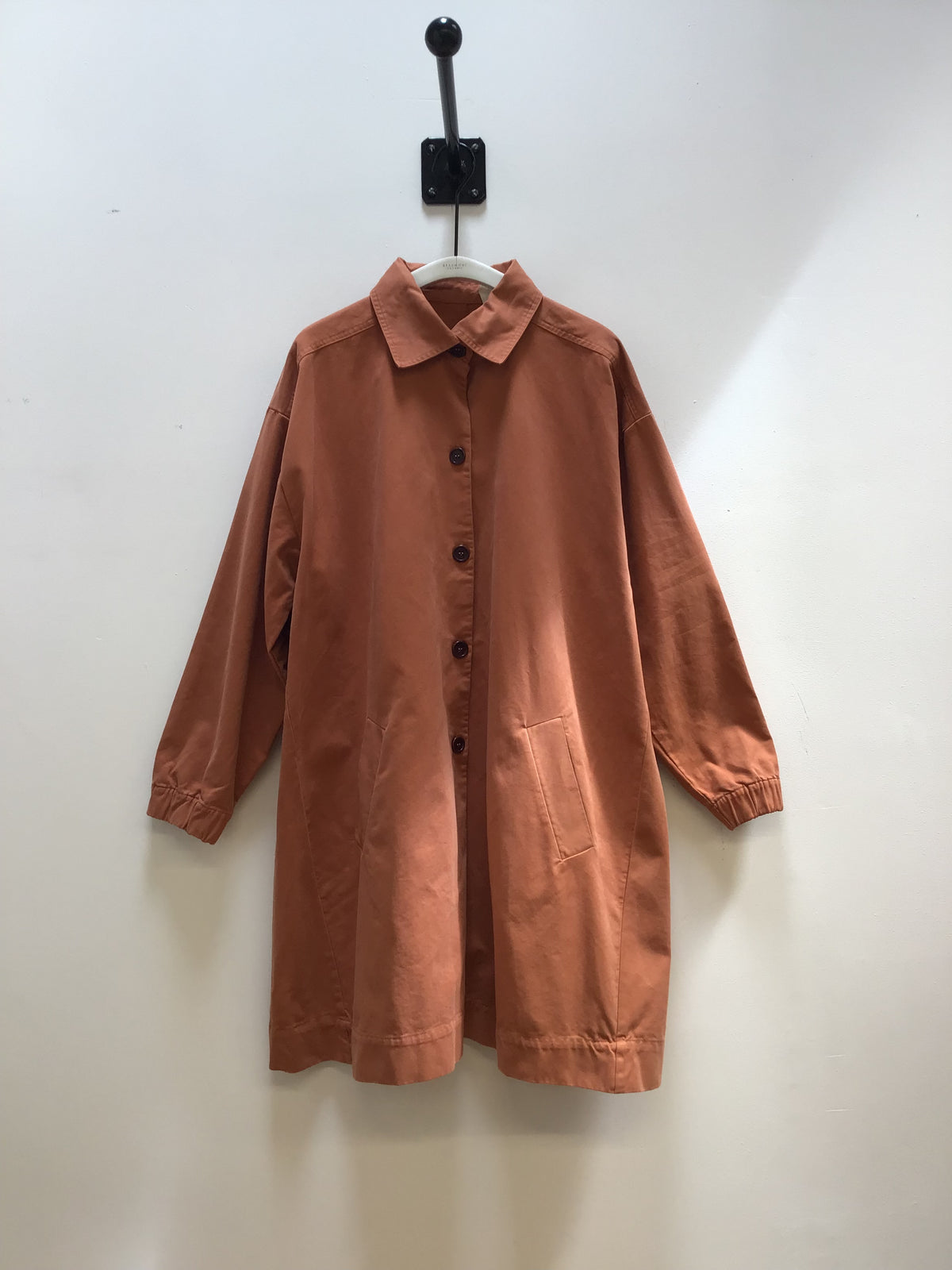 Kosame Organic Cotton Coat in Tortoiseshell Sample | Beaumont Organic