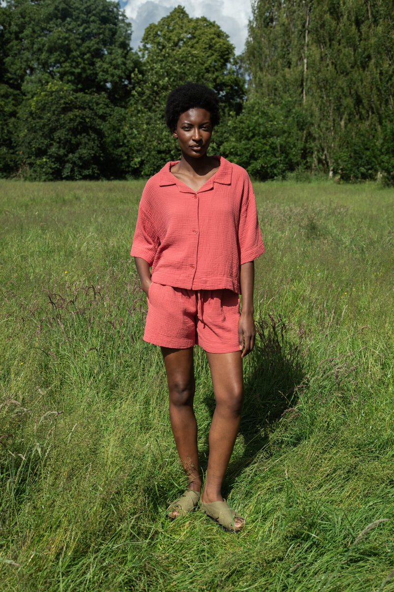 Arlo Organic Cotton Short in Rose | Beaumont Organic