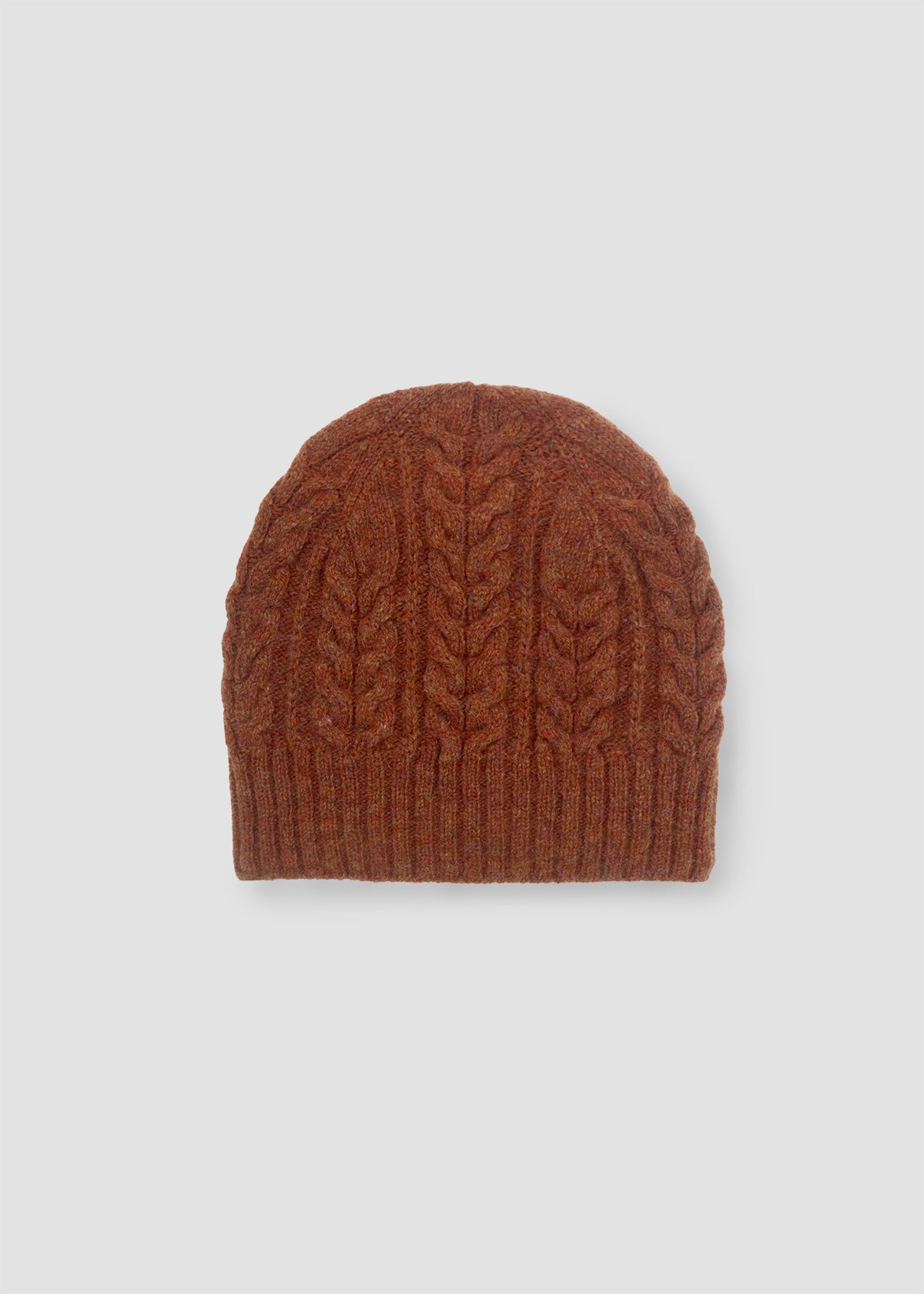 Brogan Lambswool Knitted Hat in Rust Marl | Beaumont Organic