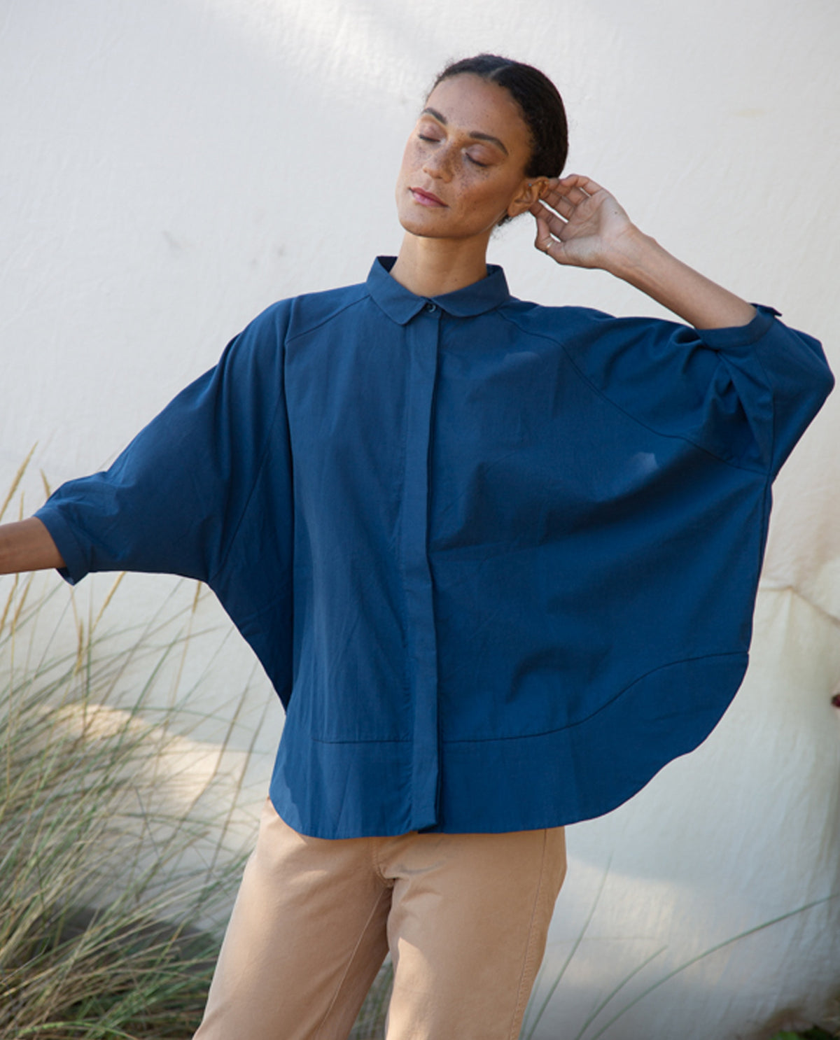 Everly Organic Cotton Shirt In Indigo | Beaumont Organic