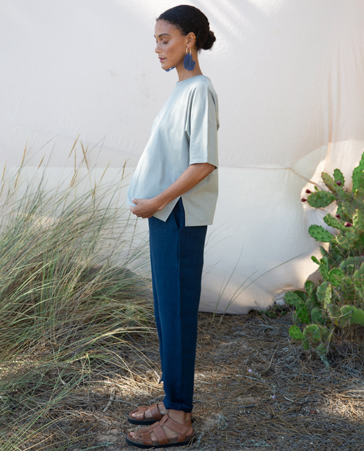 Kayley-May Linen Trouser In Indigo | Beaumont Organic