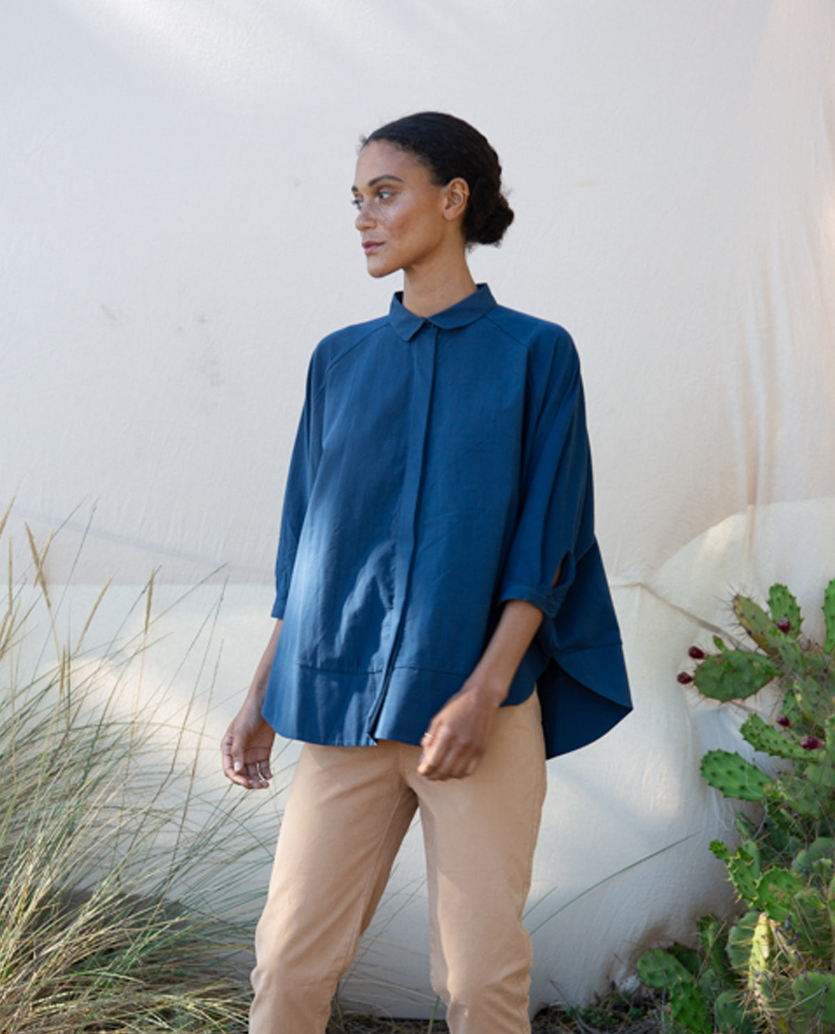 Everly Organic Cotton Shirt In Indigo | Beaumont Organic