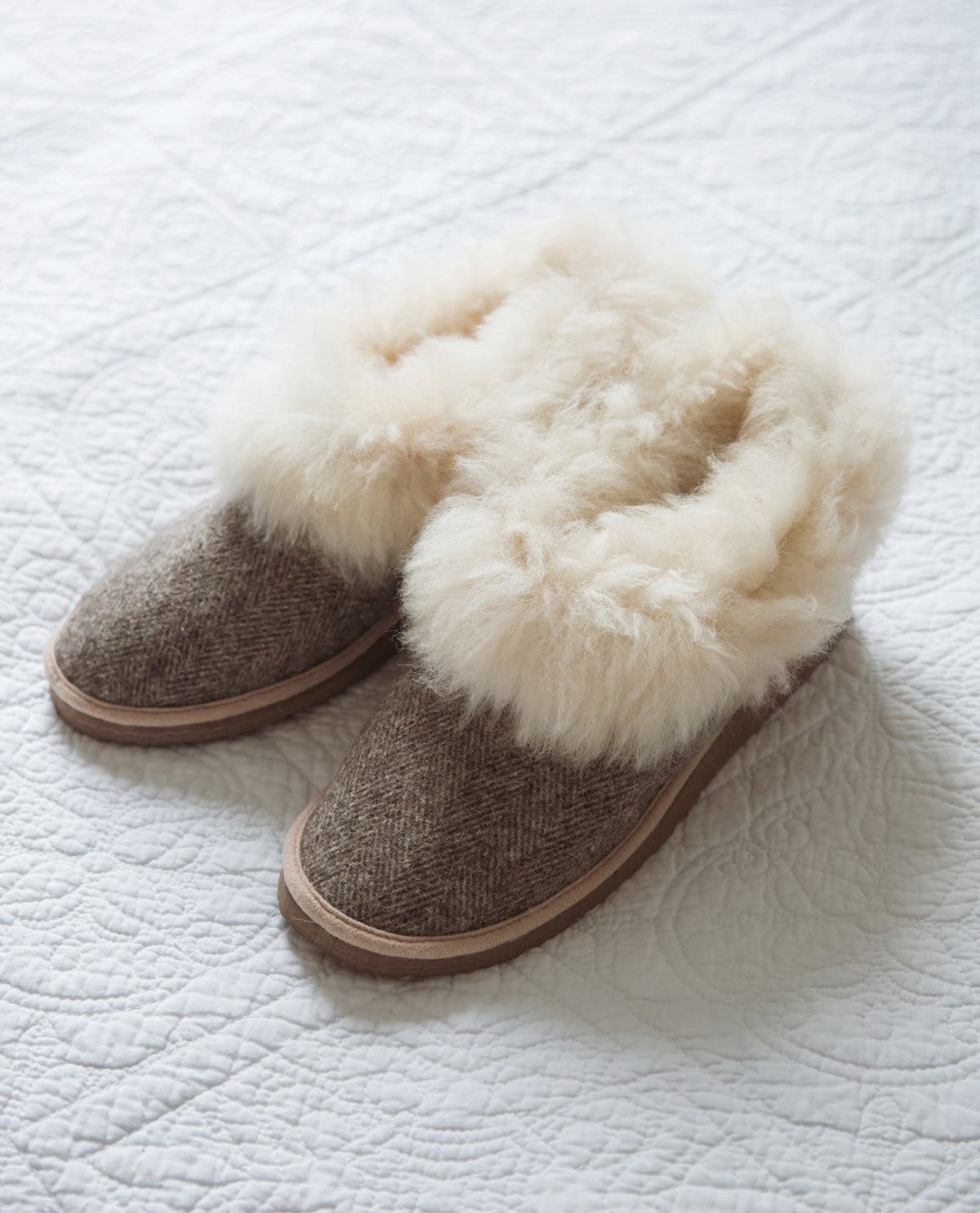 Pantufas Sheepskin Herringbone Slippers | Beaumont Organic
